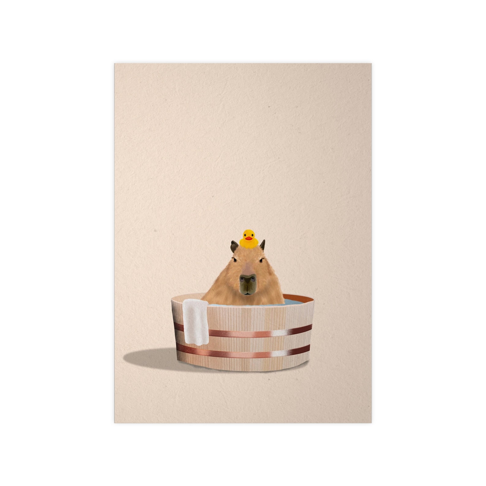 Capybara Bath Bliss Poster: Serene Spa Moment in Adorable Art. Elevate ...