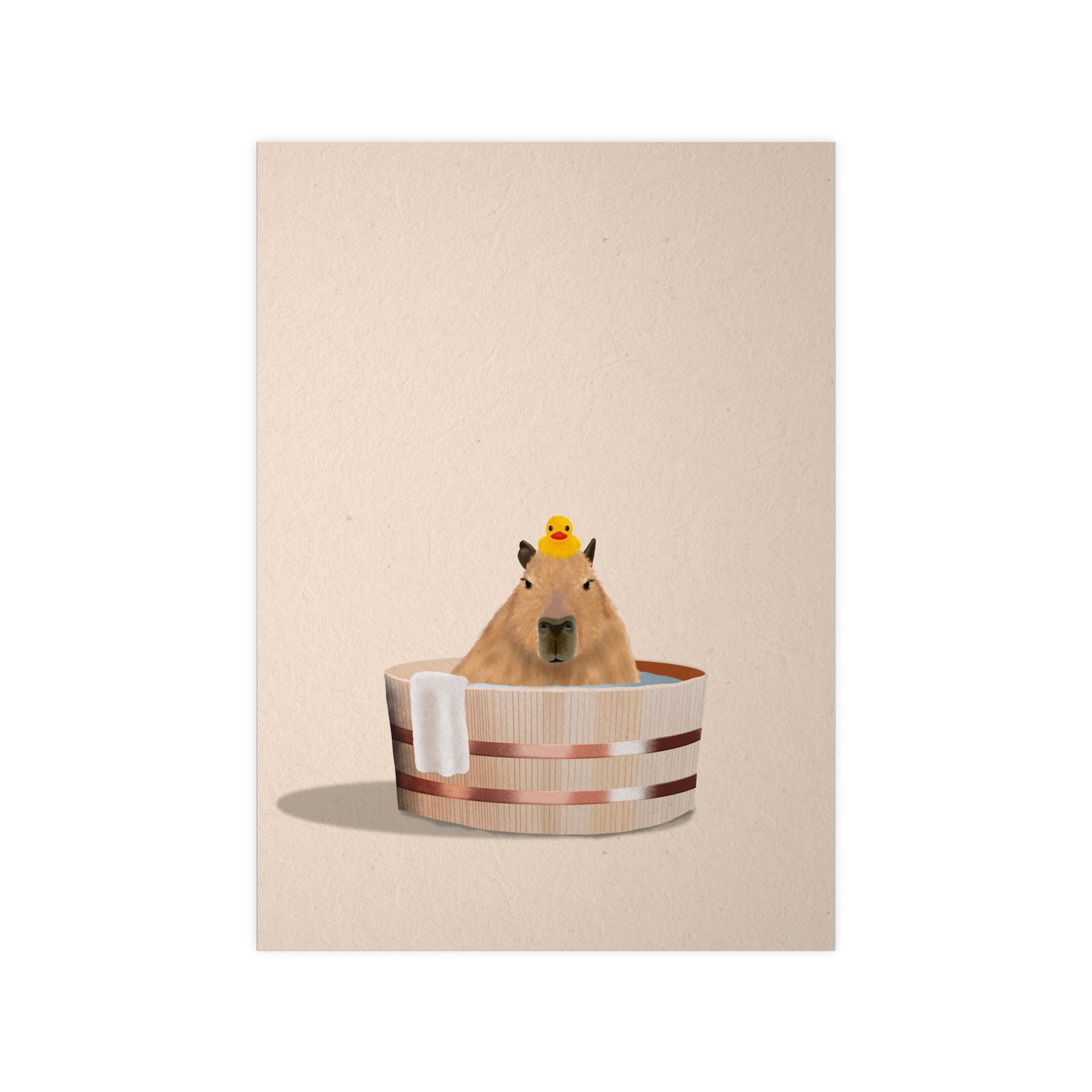Capybara Bath Bliss Poster: Serene Spa Moment in Adorable Art. Elevate ...