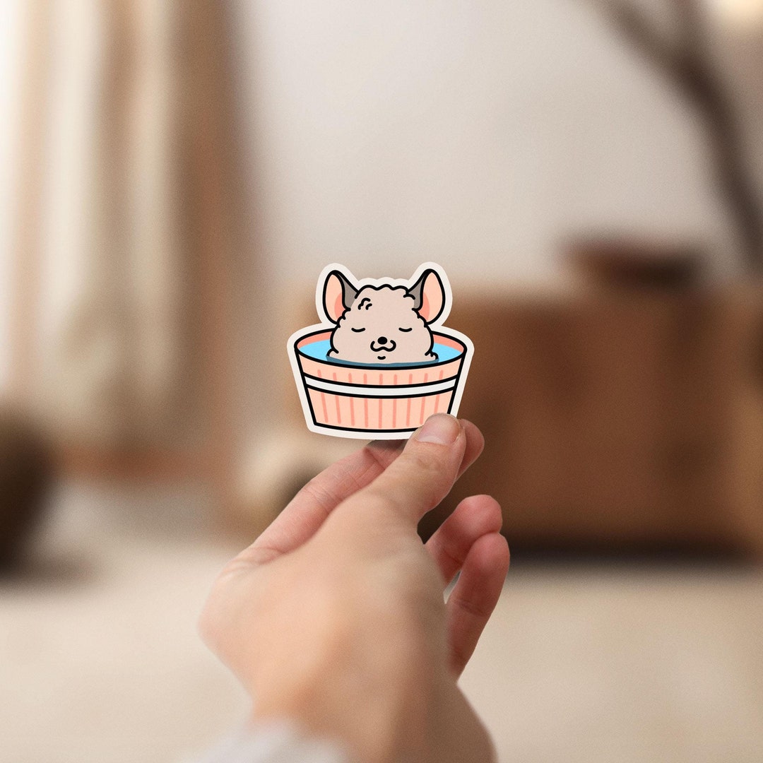 Onsen Chilling Chinchilla Kiss-cut Sticker - Etsy