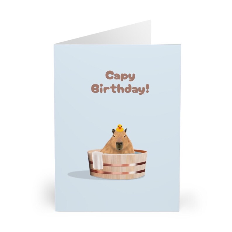 Digital Download Capy Birthday Card: Make a Splash With This Cute ...