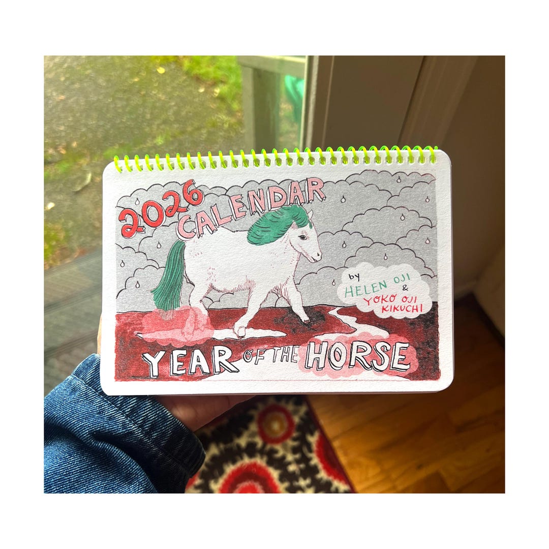 Year of the Horse Collab Risograph Mini-calendar by Yoko Oji Kikuchi ...