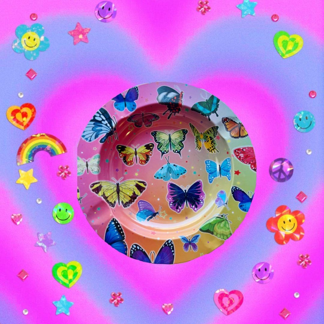 Y2K Psychedelic Trippy Butterfly Ashtray - Etsy