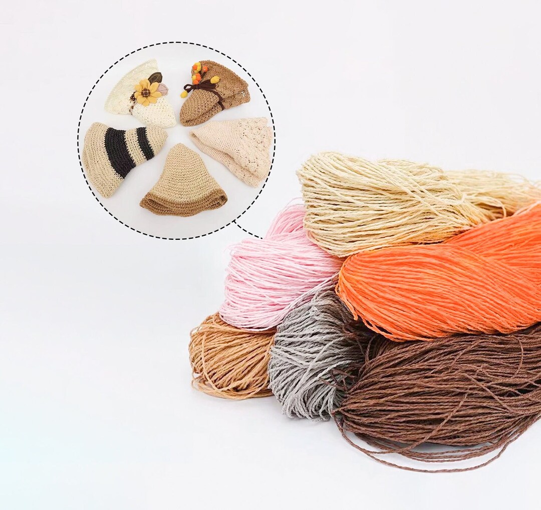 150g 200 Meters Raffia Paper Yarn, DIY Webbing Wicker, Natural Rattan ...
