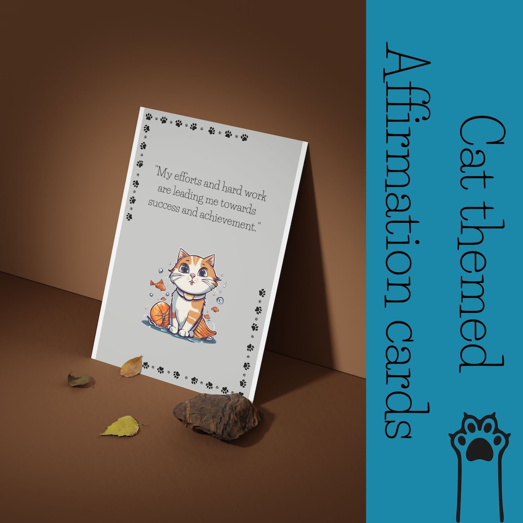 Cat Themed Affirmation Cards for Young Adults Download and Print - Etsy