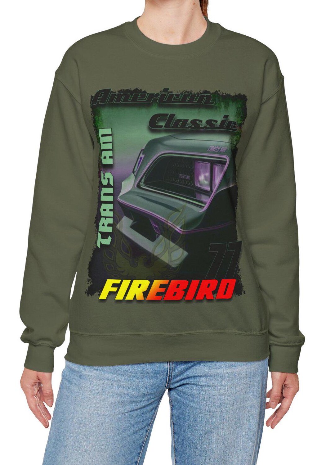 Pontiac Trans Am Firebird 77 Retro Trans Am Firebird Crewneck ...