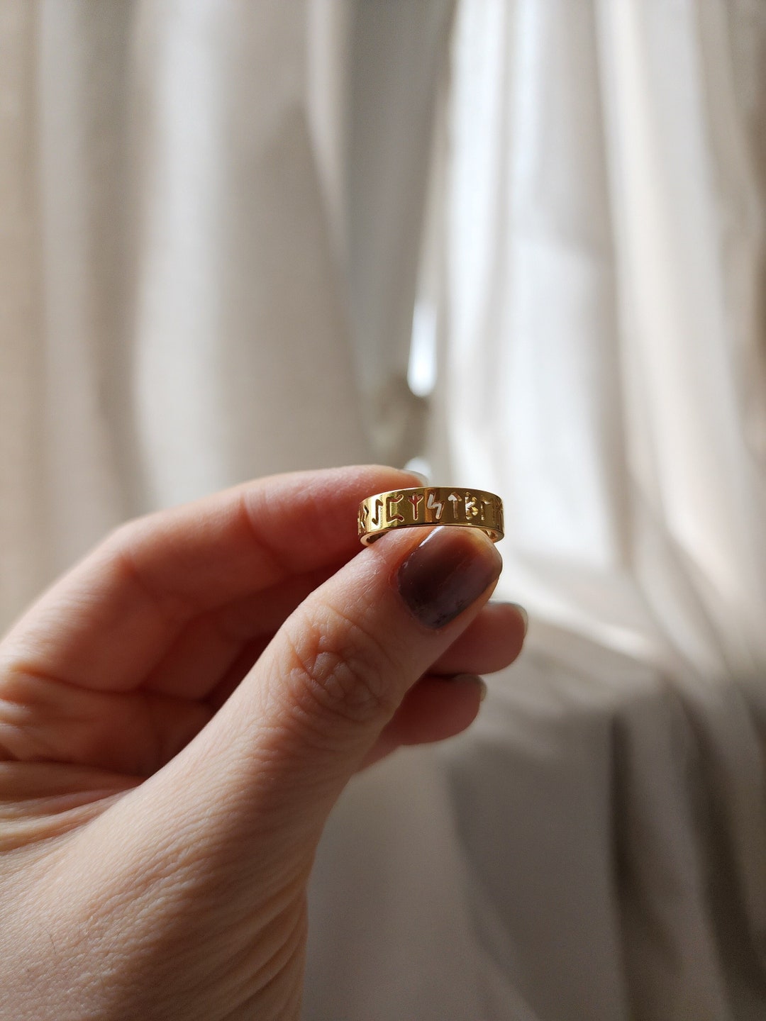 Nordic Rune Gold Ring, Viking Rune Ring, Celestial Rune Ring ...