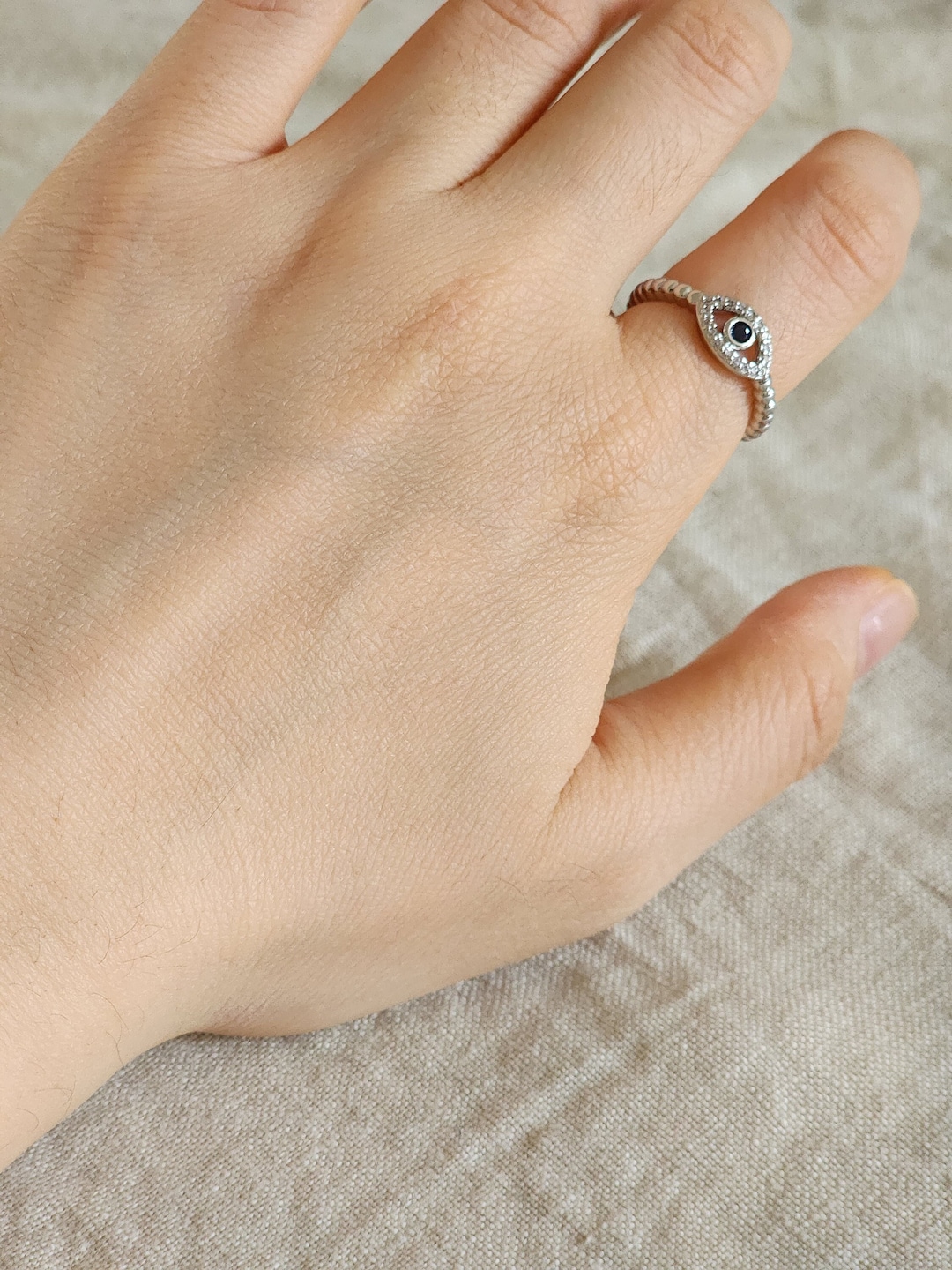 Gothic Evil Eye Ring, Silver Evil Eye Protection Ring, Punk Evil Eye ...