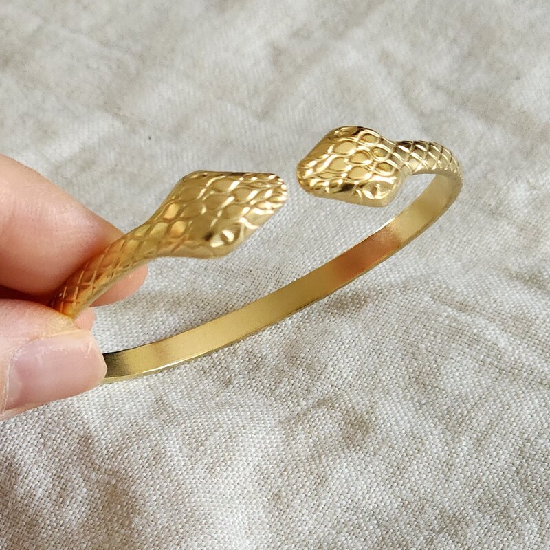 Silver Snake Bangle - Etsy