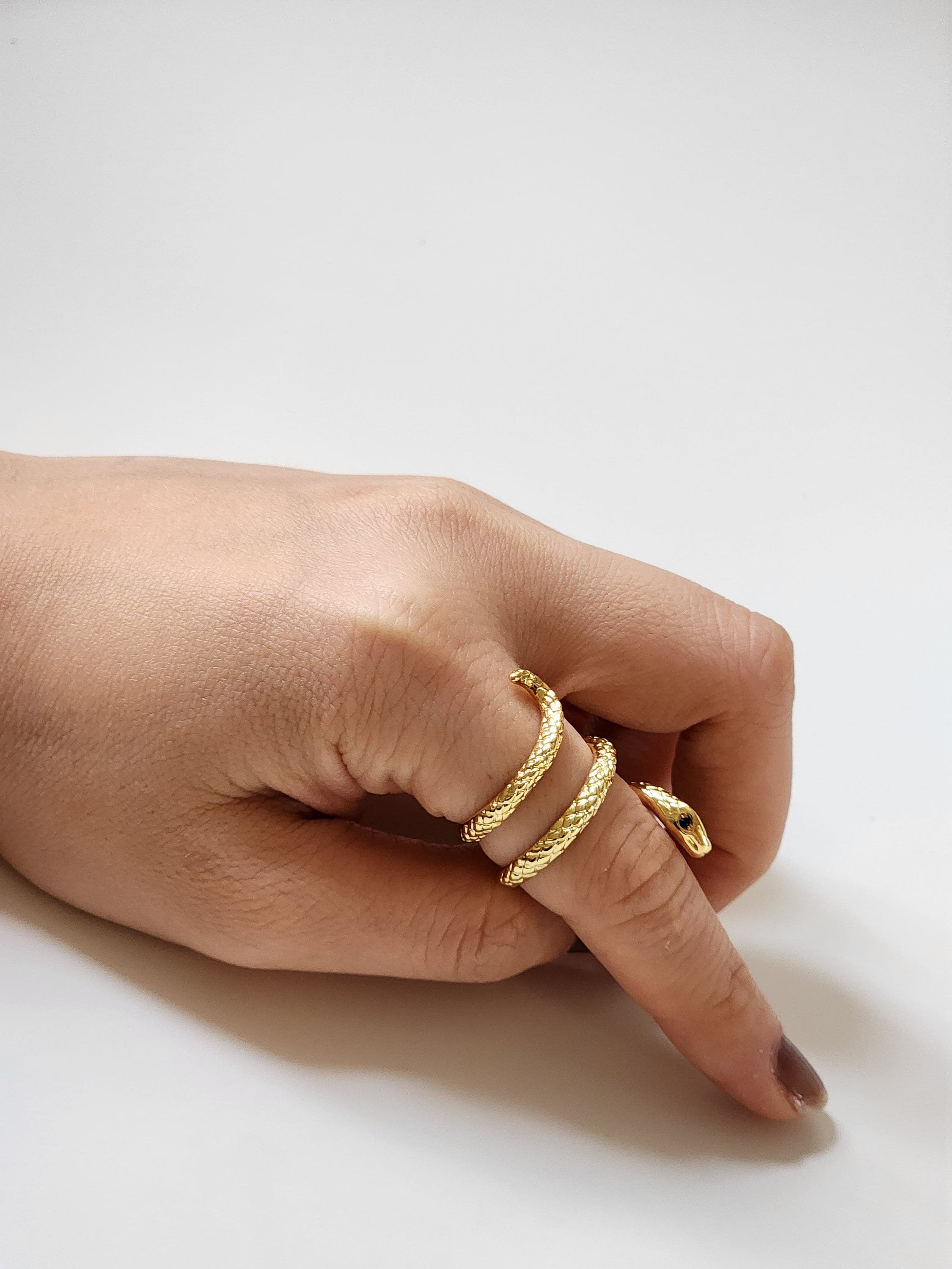 Punk Snake Wrap Ring, Gothic Serpent Statement Ring, Dainty Minimalist ...
