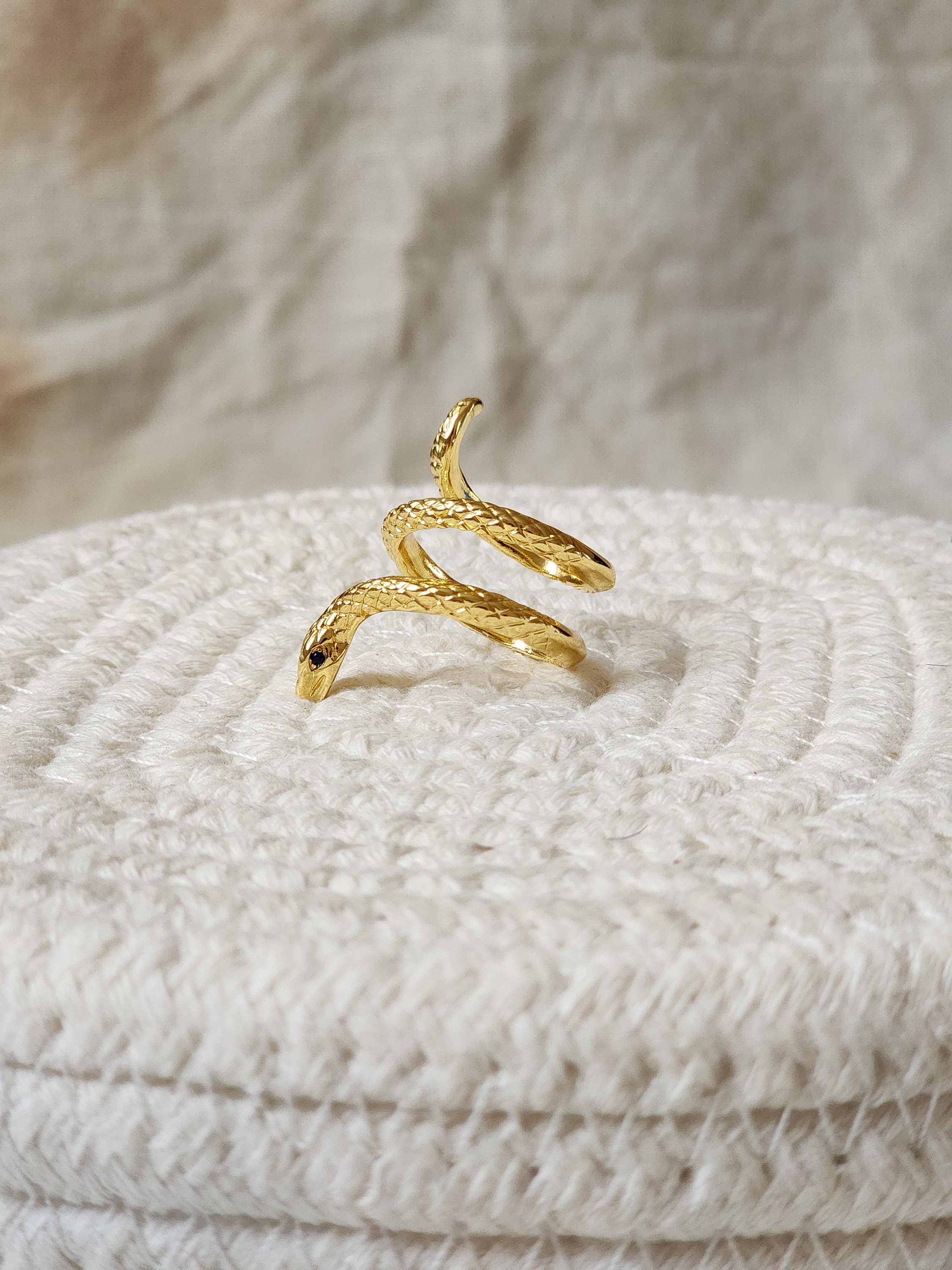 Punk Snake Wrap Ring, Gothic Serpent Statement Ring, Dainty Minimalist ...