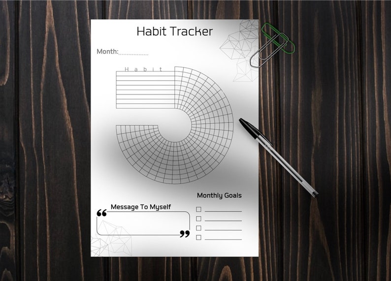 Simple Habit Tracker - Goal Tracker - Habit Tracker Men - Masculine ...