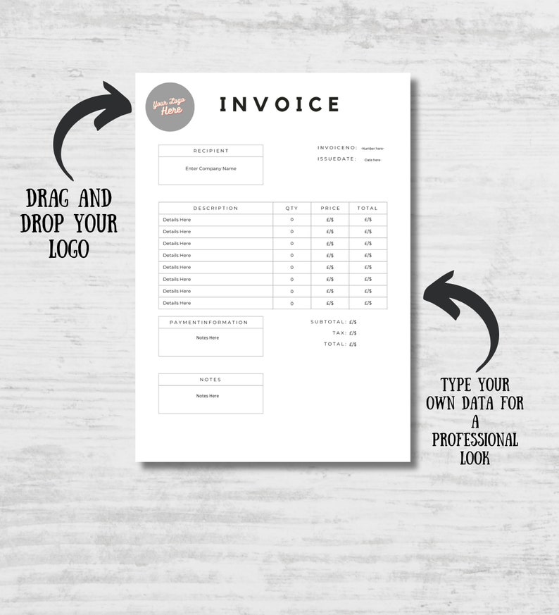 Invoice Template Printable Modern and Professional Invoice CANVA ...