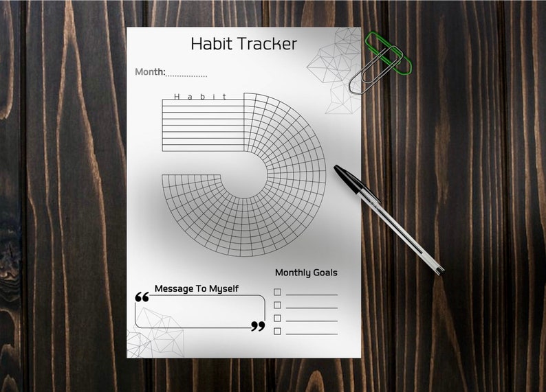Minimalist Habit Tracker Printable Monthly Habit Track Habit Challenge ...