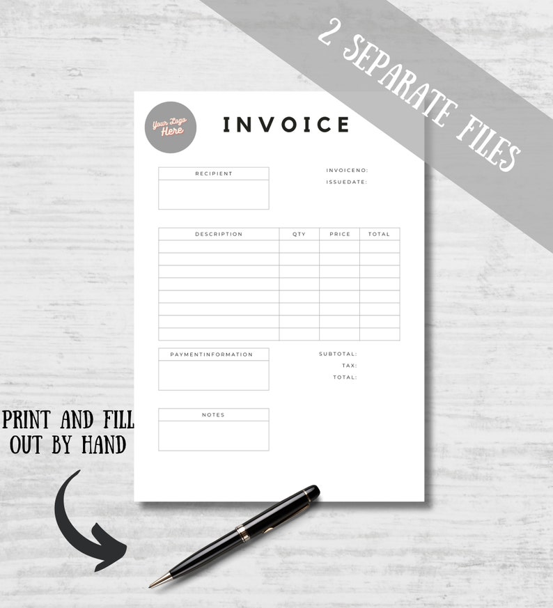 Invoice Template Printable Modern and Professional Invoice CANVA ...