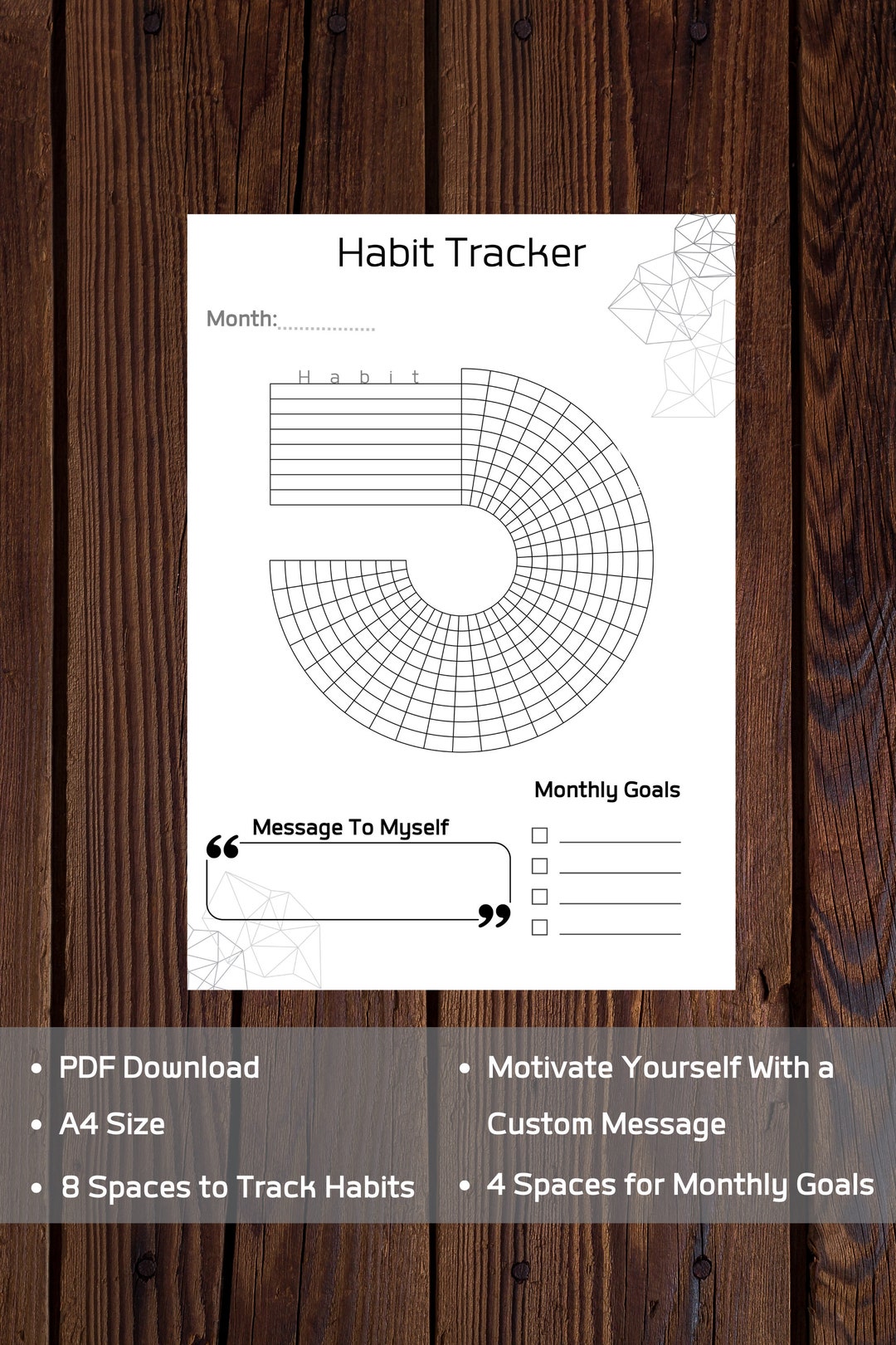 Minimalist Habit Tracker Printable Monthly Habit Track Habit Challenge ...