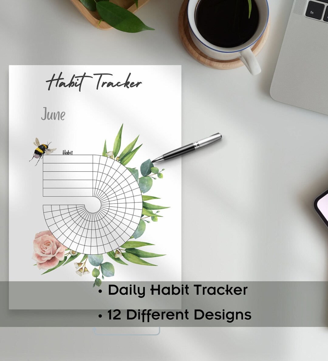 Round Habit Tracker Planner Monthly Goal and Habit Tracker for ...