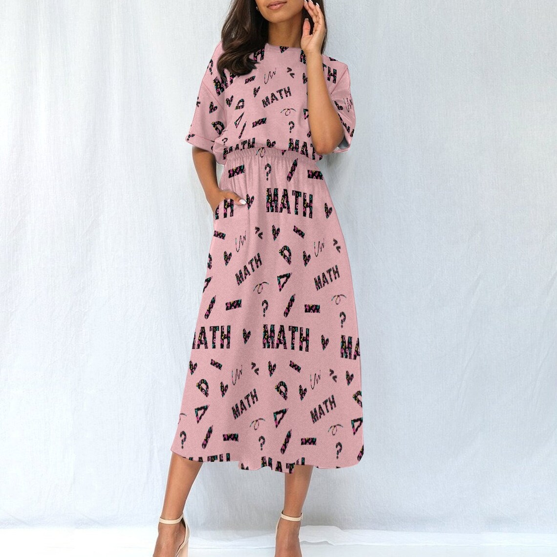 Math Teacher Book Character Day Dress for Teachers School Bus Earth ...