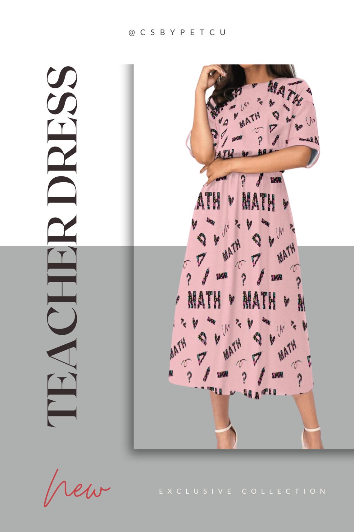 Math Teacher Book Character Day Dress for Teachers School Bus Earth ...