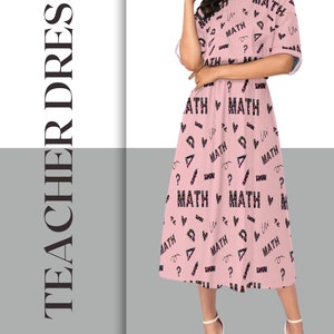 Math Teacher Book Character Day Dress for Teachers School Bus Earth ...