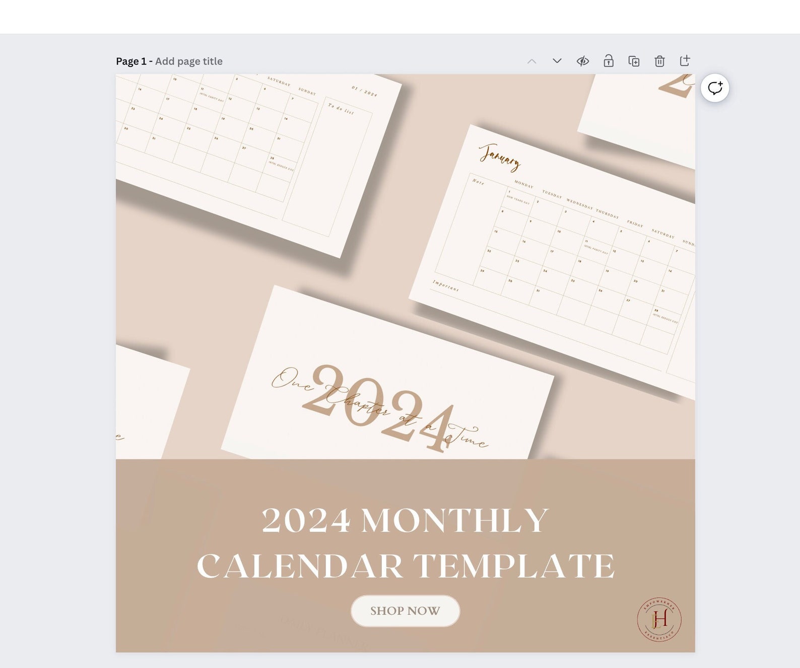 2024 Monthly Calendar Template Printable Planner Canva & Powerpoint ...