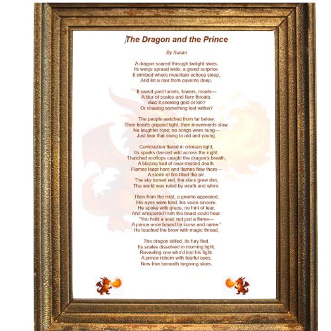 Enchanting Dragon Art & Poems — Magical Nursery Prints, Fantasy Gifts ...
