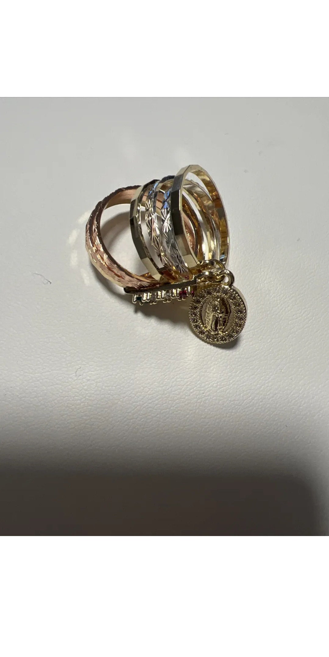 18k Virgen De Guadalupe 7 Days Ring Semanario Oro Laminado SZ - Etsy