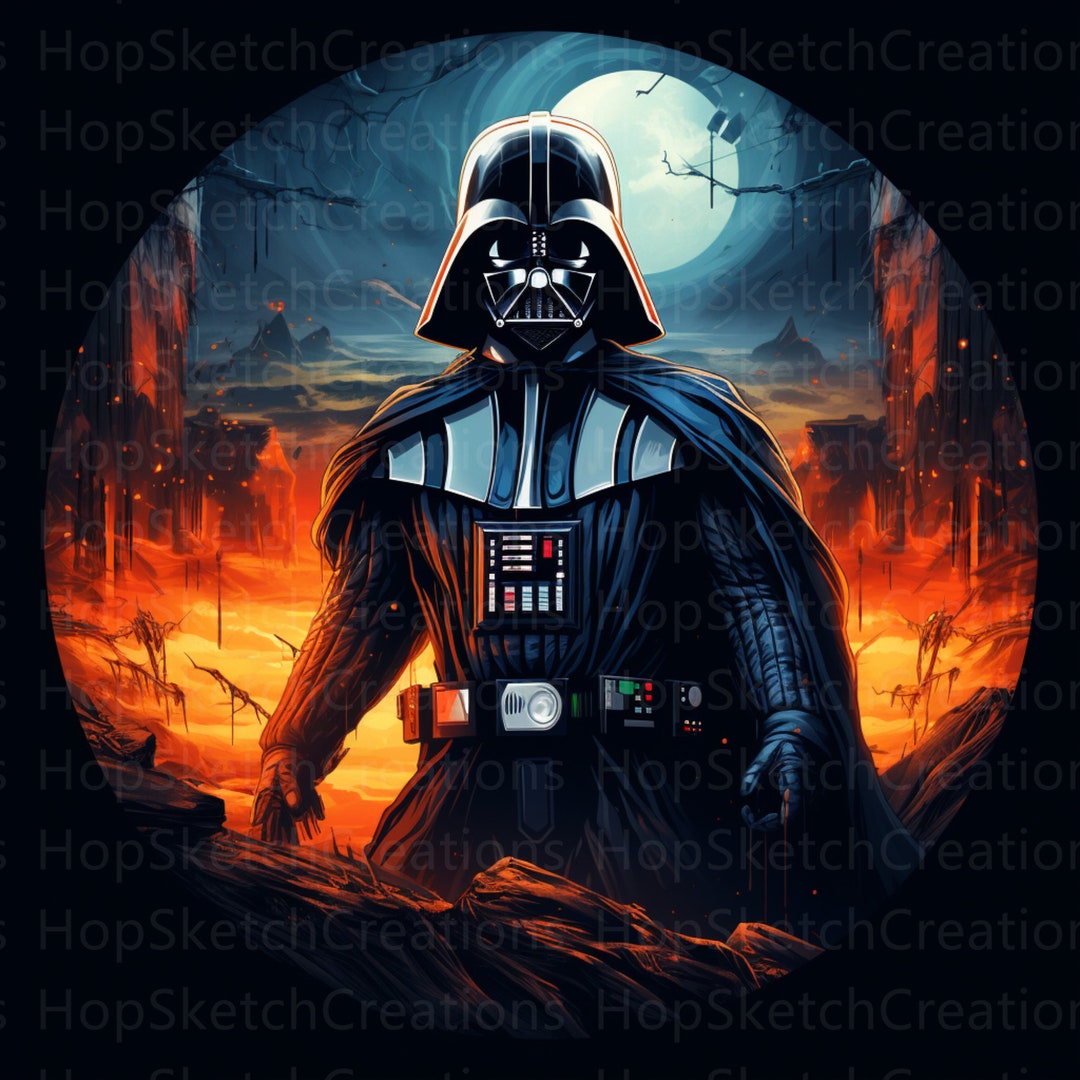 Burning Fire Darth Vader PNG, Star Wars Watercolor, Instant Download ...