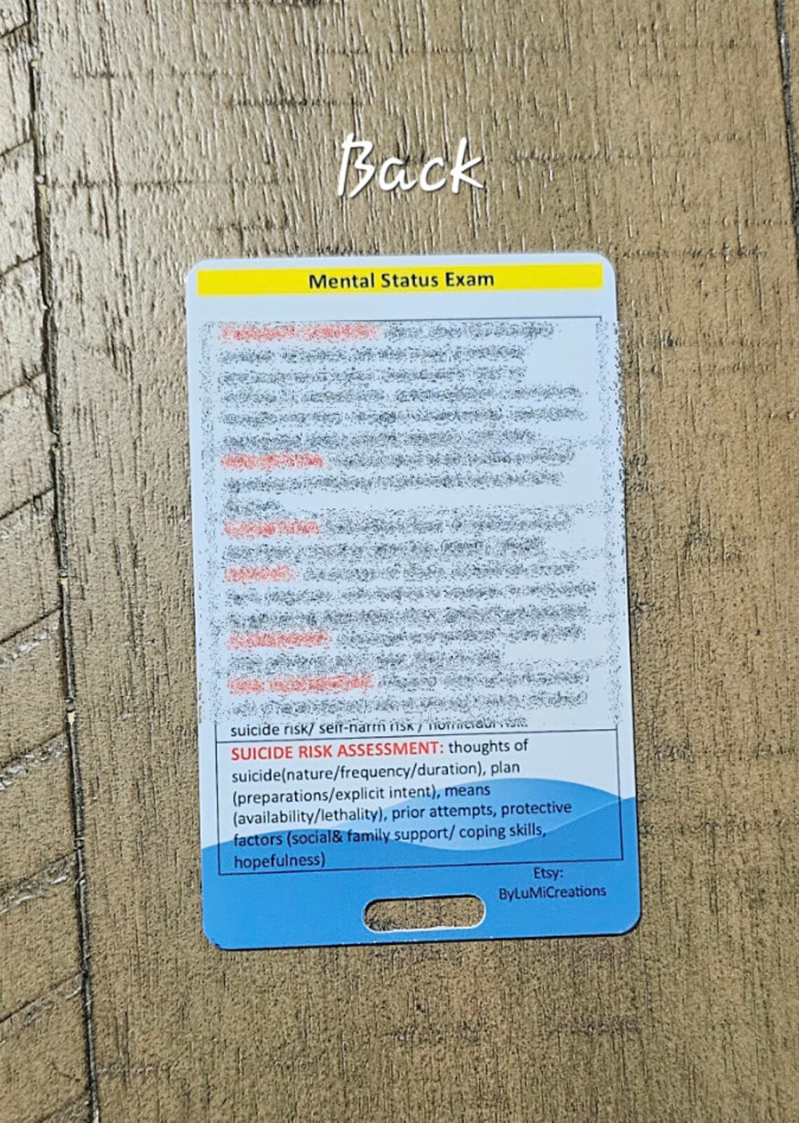 Mental Status Exam/ MSE / Mental Health Nursing Reference Card / Badge ...