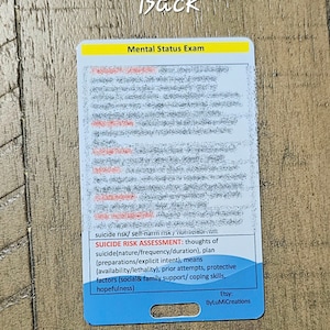 Mental Status Exam/ MSE / Mental Health Nursing Reference Card / Badge ...