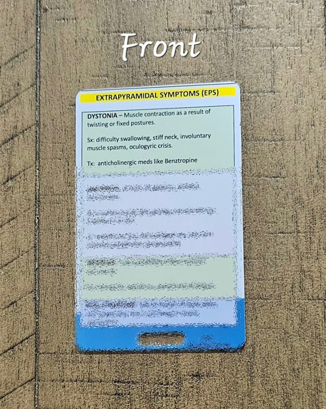 EPS/ Extrapyramidal Symptoms/ Mental Health Nursing Reference Card ...