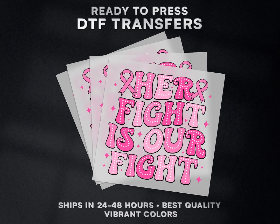 Breast Cancer Ready to Press DTF Transfer | Breast Cancer DTF Transfer ...