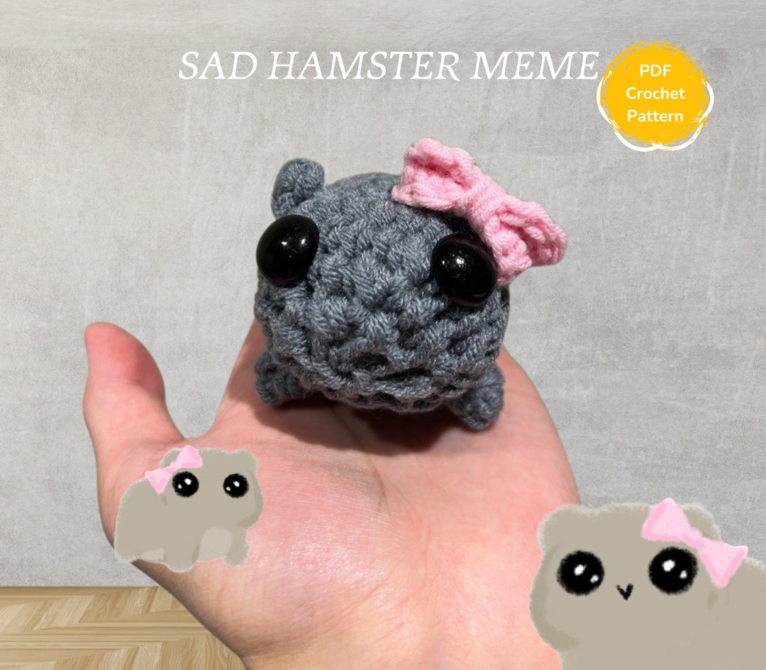 Sad Hamster Crochet Pattern, Amigurumi Sad Hamster With Pink Bow - Etsy