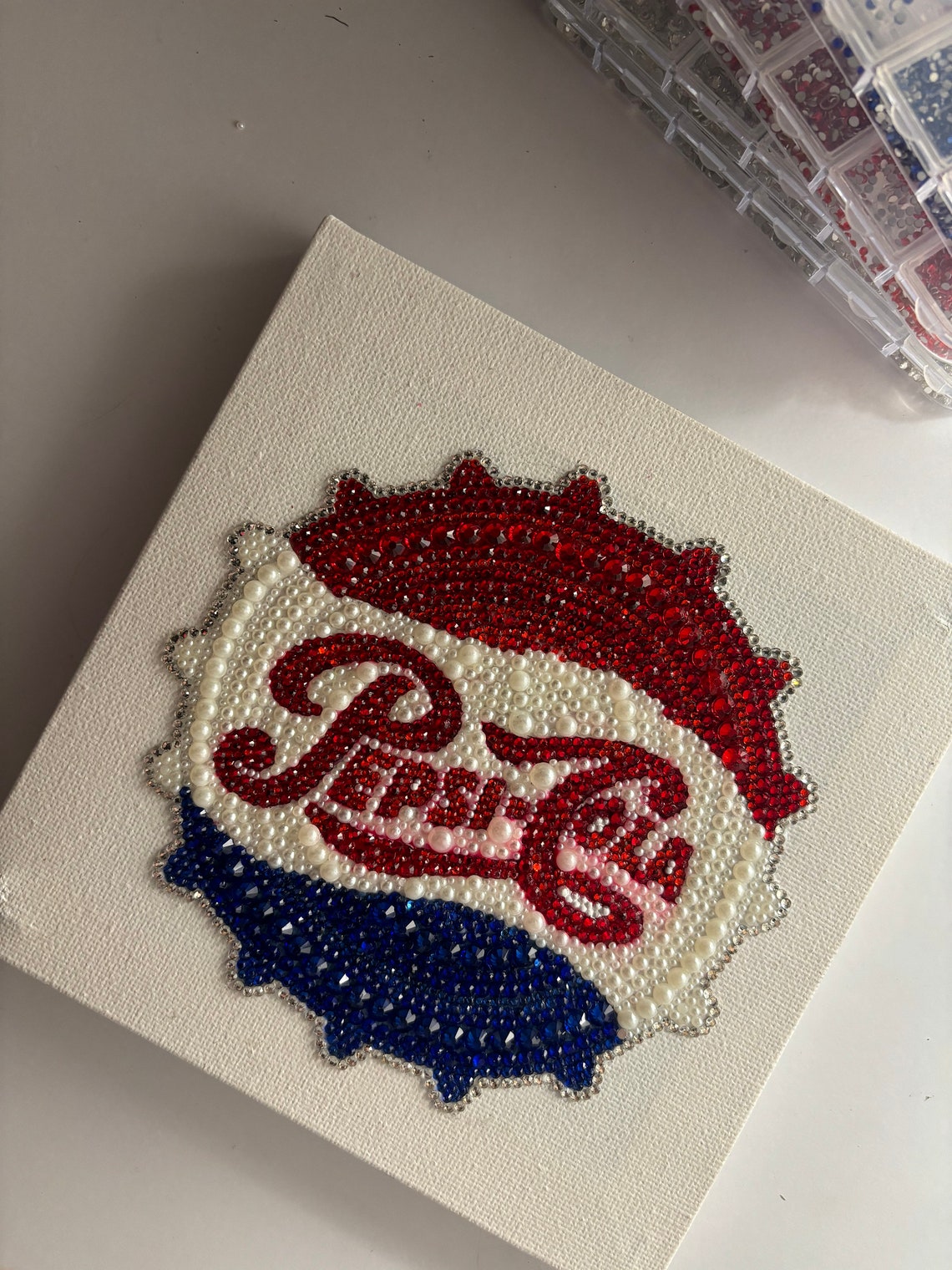 Pepsi Rhinestone Handmade Paint - Etsy