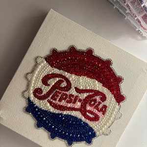 Pepsi Rhinestone Handmade Paint - Etsy