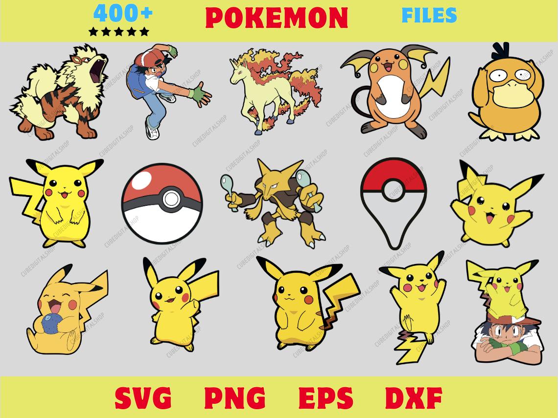 Pokemon SVG Bundle, Pikachu Svg, Pokemon Vector Instant Download ...