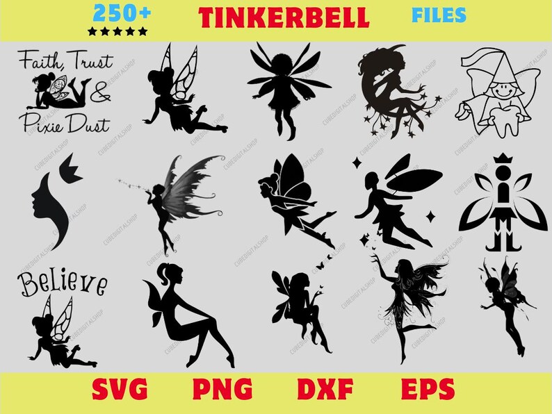 Tinkerbell SVG Bundle, Tinkerbell Svg Cut Files, Disney Svg, Princess ...