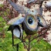 Oliver the Kinetic-rocking Owl Yard Stake- Metal Rustic Bird, Outdoor ...