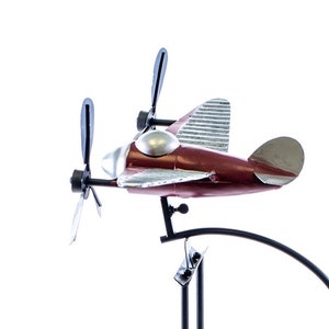 Vintage Aviation Wind Spinner - Yard Stake Handcrafted Garden Rustic ...