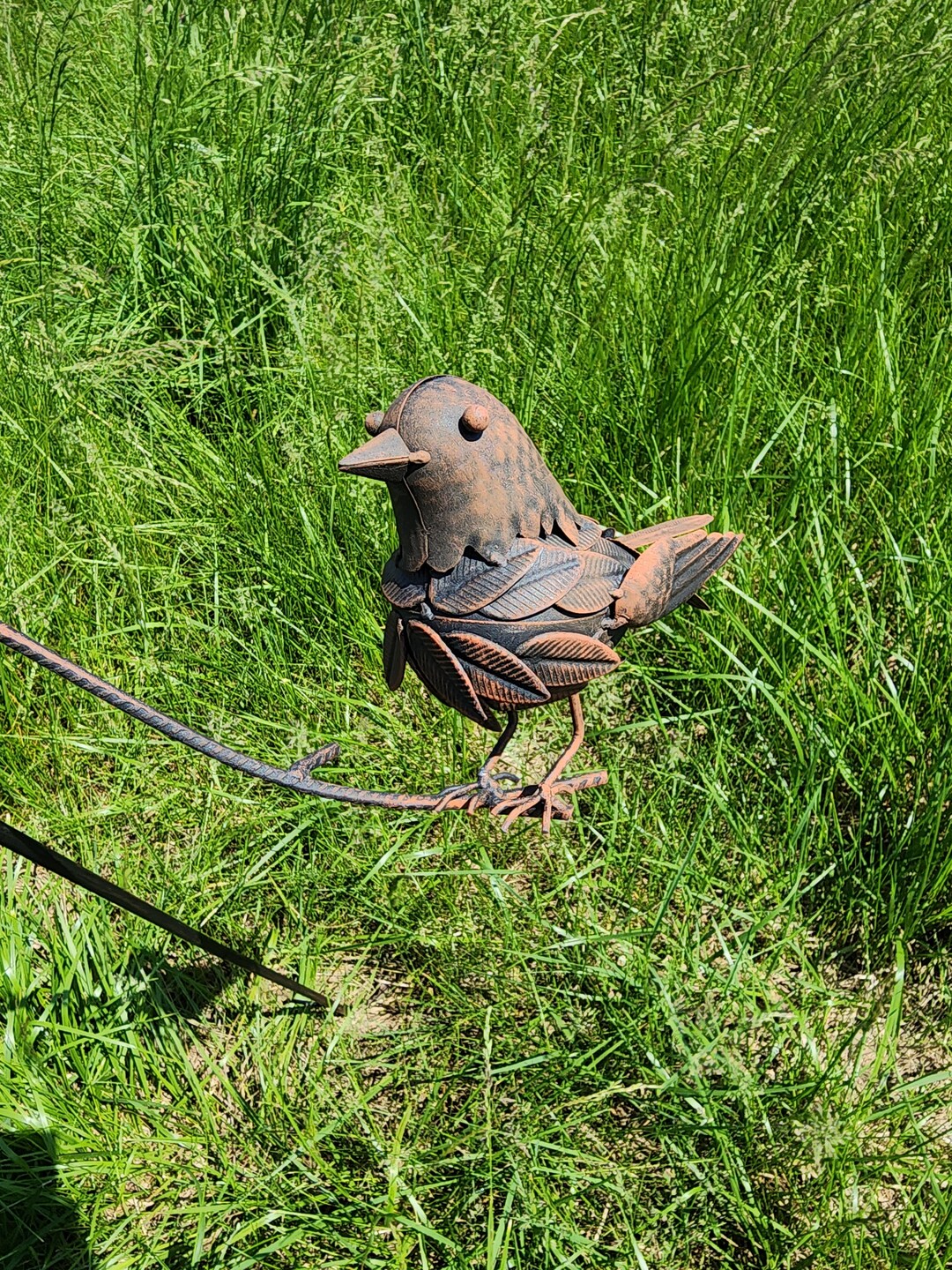 Rustic Metal Bird Yard Stake Unique Garden Balancer Decor Outdoor ...