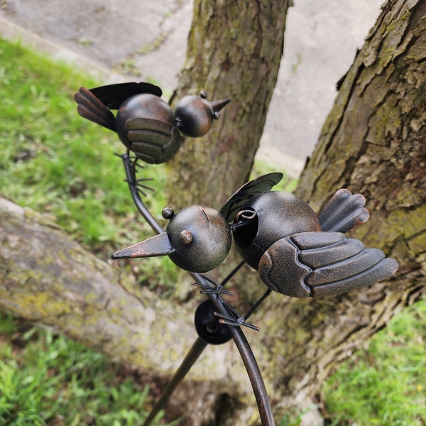 Rustic Metal Bird Ornament Garden - Etsy
