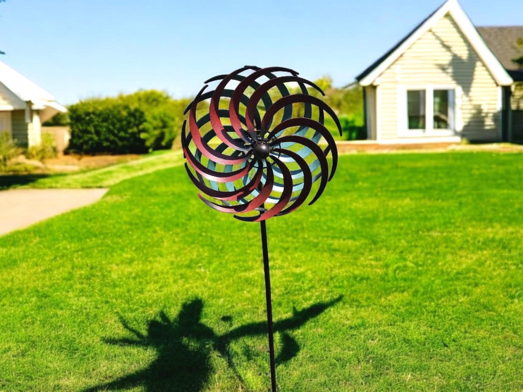 Rainbow Garden Pinwheel: Vibrant Whimsical Wind Spinner Yard Stake - Etsy