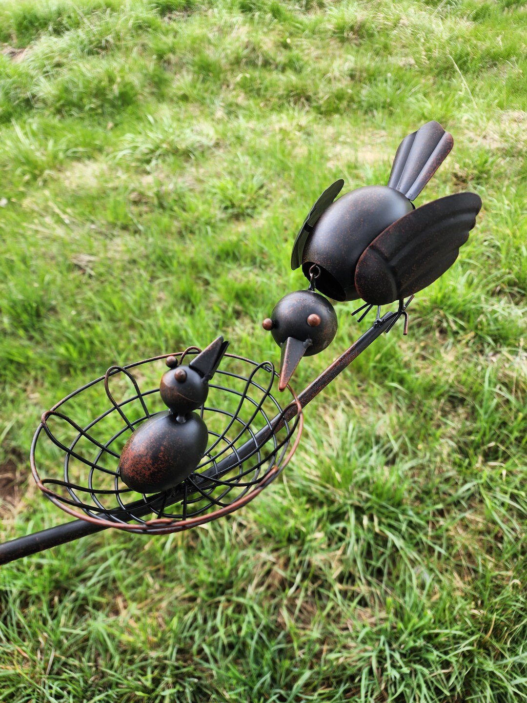 Kinetic Metal Bird Balancer Recycled Yard Stake-rustic Outdoor Decor ...