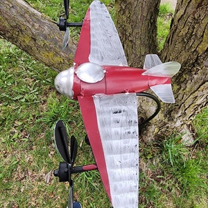 Vintage Aviation Wind Spinner - Yard Stake Handcrafted Garden Rustic ...