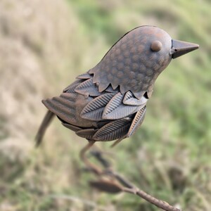 Kinetic Rustic Metal Bird Yard Stake Recycled Garden Balancer ...