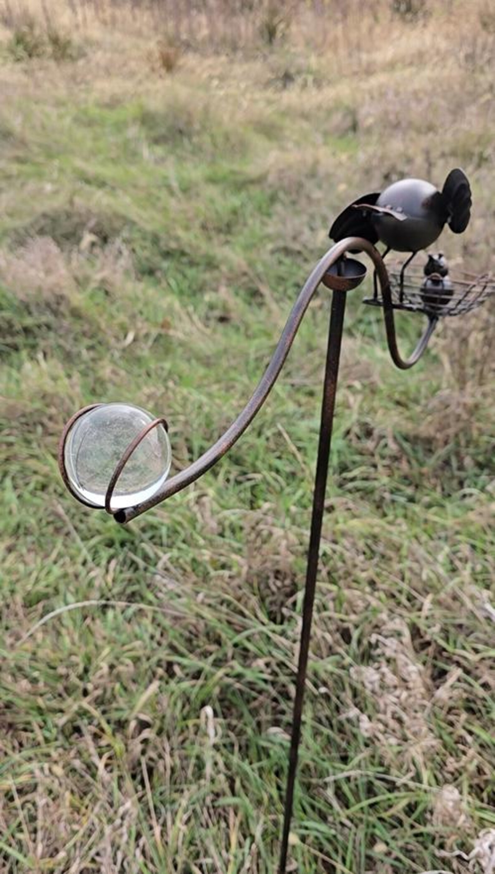 Kinetic Metal Bird Balancer Yard Stake Rustic Outdoor Decor, Symbolic ...