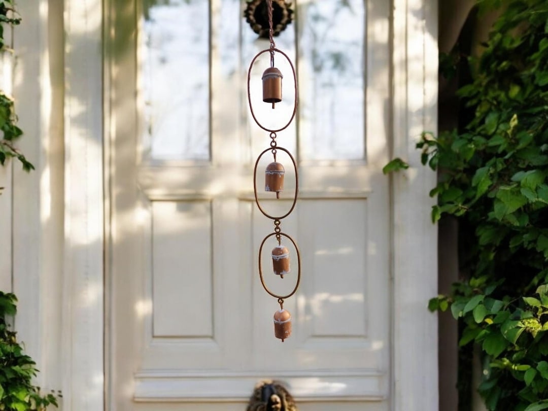 Kinetic Bell Fairy Garden Chime Rustic Metal Wind Chime With Bell ...