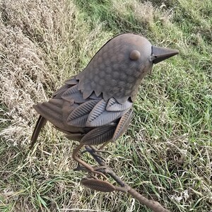 Kinetic Rustic Metal Bird Yard Stake Recycled Garden Balancer ...