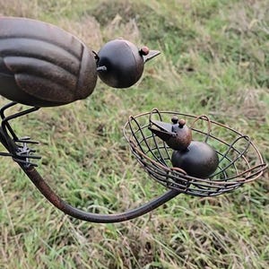 Kinetic Metal Bird Balancer Garden Stake Rustic Outdoor Decor - Etsy