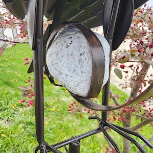 Oliver the Kinetic-rocking Owl Yard Stake- Metal Rustic Bird, Outdoor ...