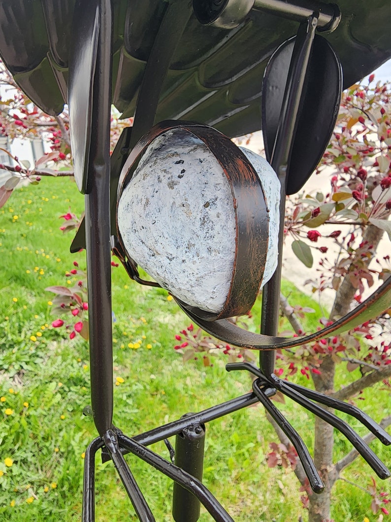 Oliver the Kinetic-rocking Owl Yard Stake- Metal Rustic Bird, Outdoor ...